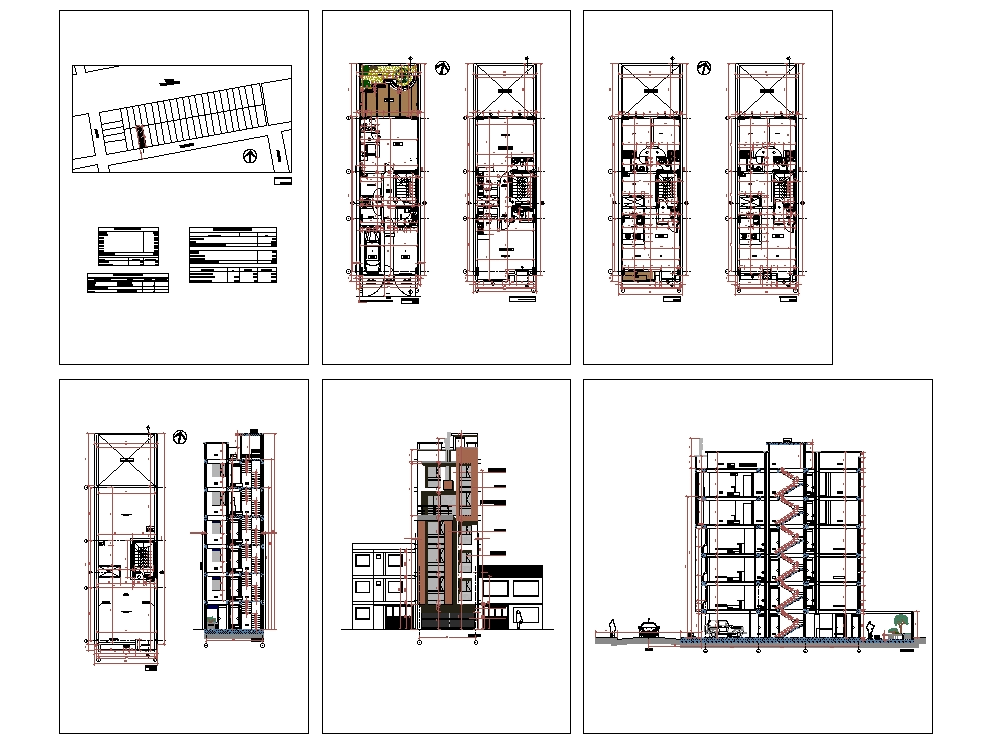 Apartment building in AutoCAD | Download CAD free (3.14 MB) | Bibliocad