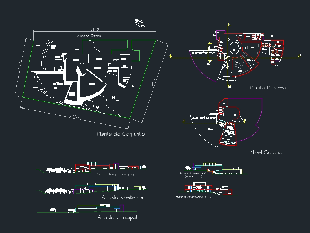 Museo en AutoCAD | Descargar CAD gratis (655.51 KB) | Bibliocad