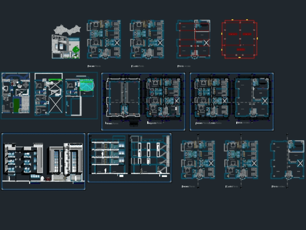 Motel in AutoCAD | Download CAD free (2.5 MB) | Bibliocad