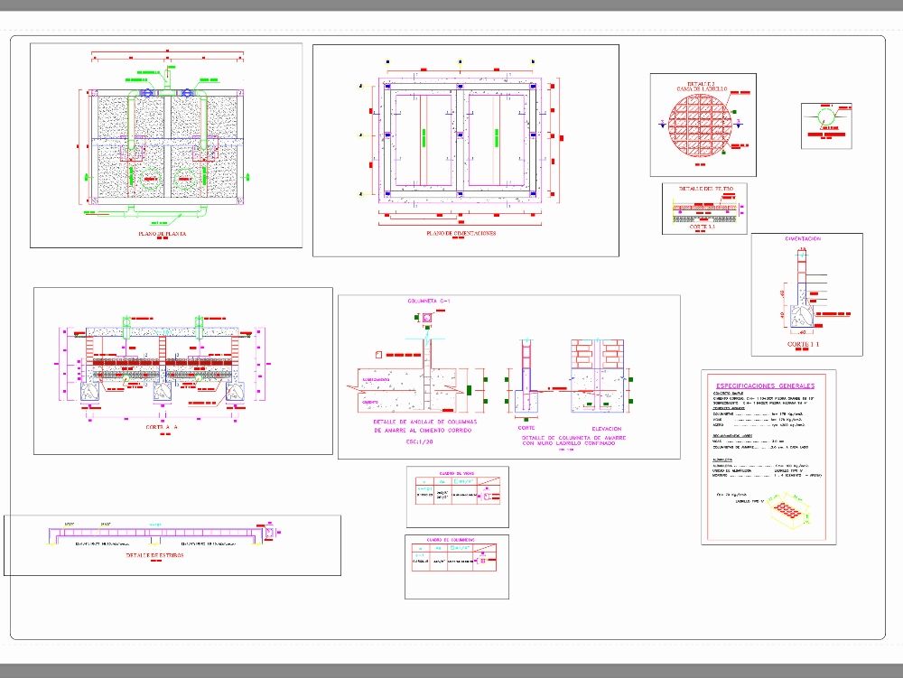 Sludge drying and drainage bed in AutoCAD | CAD (589.94 KB) | Bibliocad