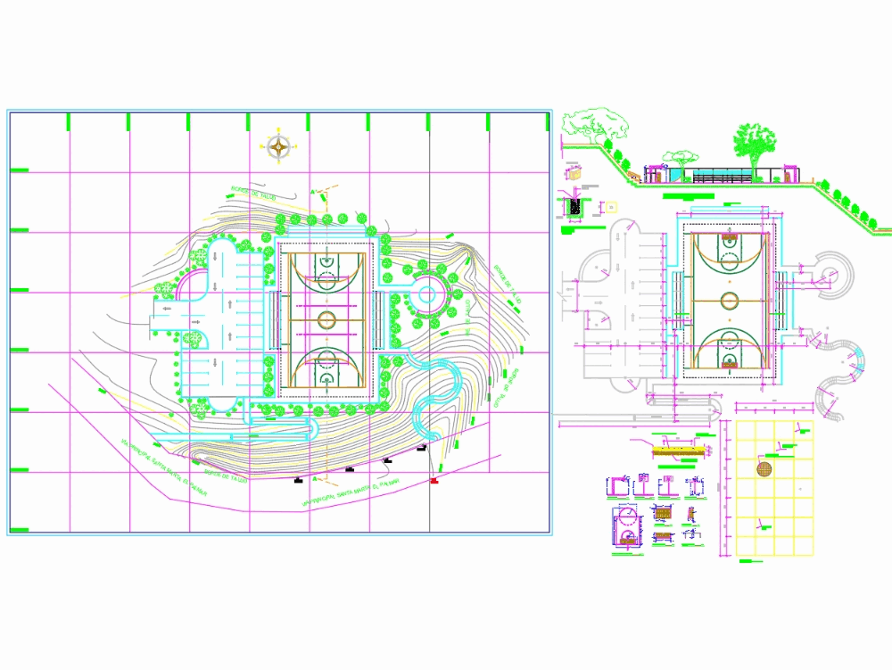 Multipurpose Court In Autocad Cad Download 1 33 Mb Bibliocad