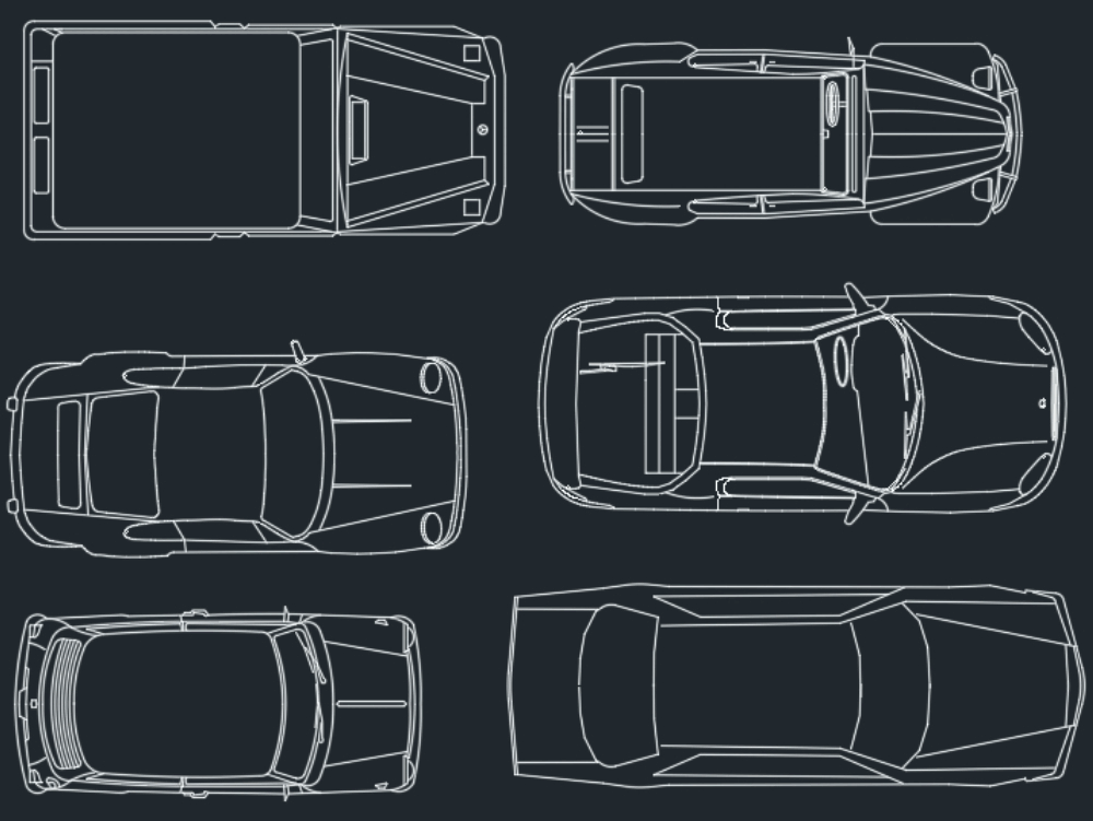 Cars in 2d in AutoCAD | CAD download (72.21 KB) | Bibliocad