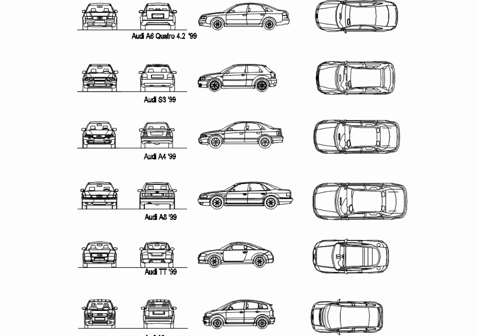 Bloques autos en AutoCAD | Descargar CAD (1.94 MB) | Bibliocad