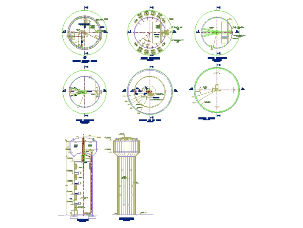 Tanque elevado en AutoCAD | Descargar CAD (644.15 KB) | Bibliocad