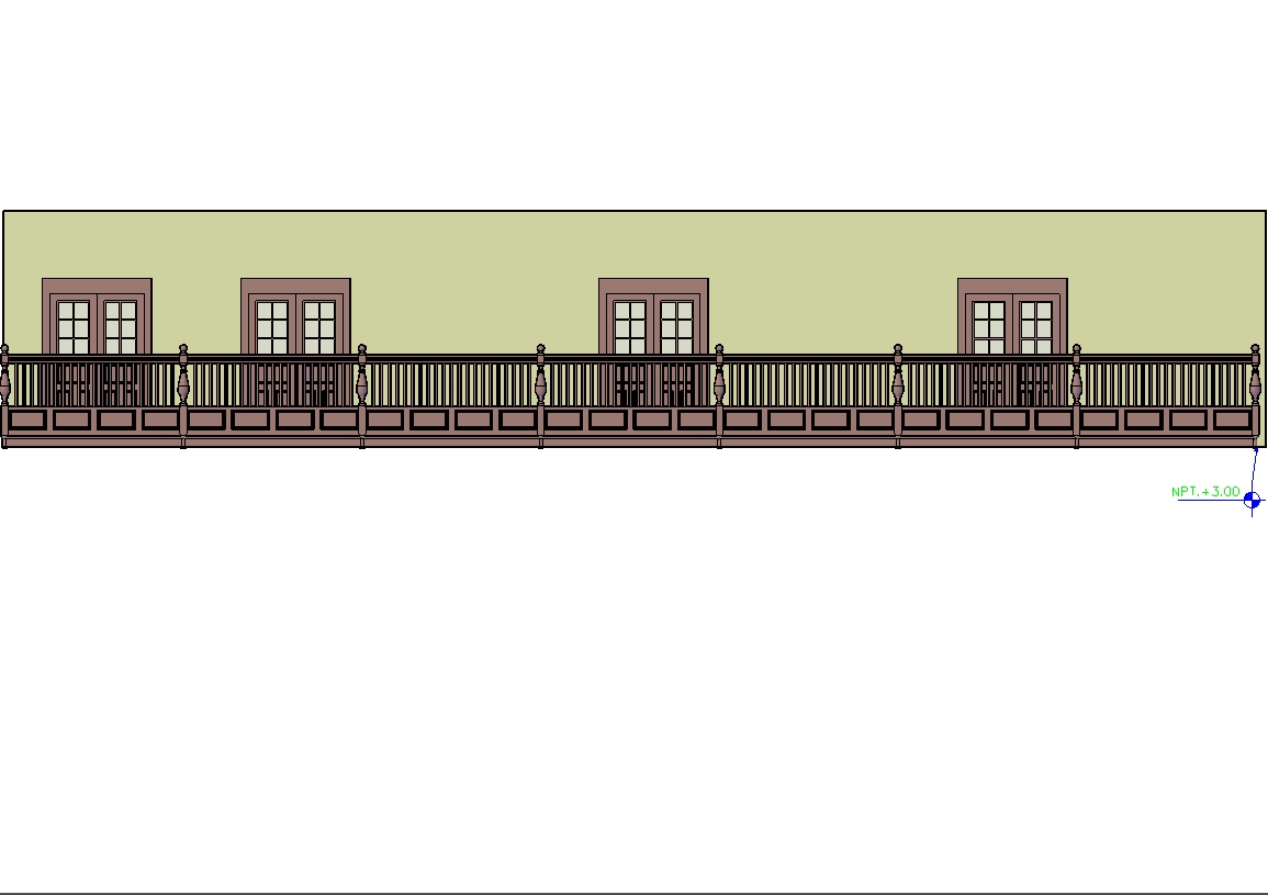 Plano de elevacion balcon en AutoCAD | Descargar CAD gratis (1.5 MB ...
