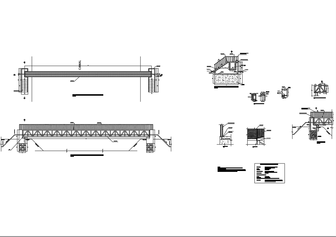 Puente en canal de regadio en AutoCAD | CAD (147.76 KB) | Bibliocad