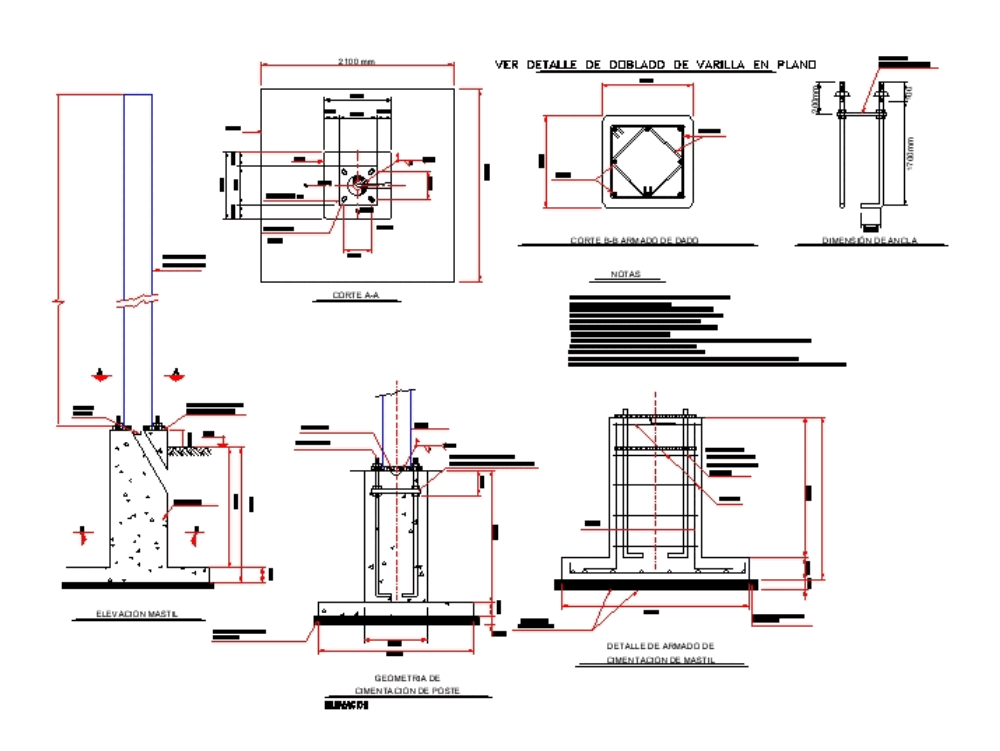 Foundation for mast in AutoCAD | CAD download (88.48 KB) | Bibliocad