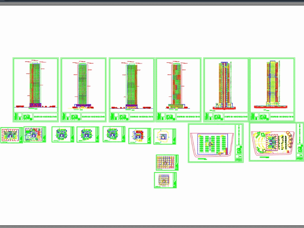 Corporate or office building in AutoCAD | CAD (21.35 MB) | Bibliocad