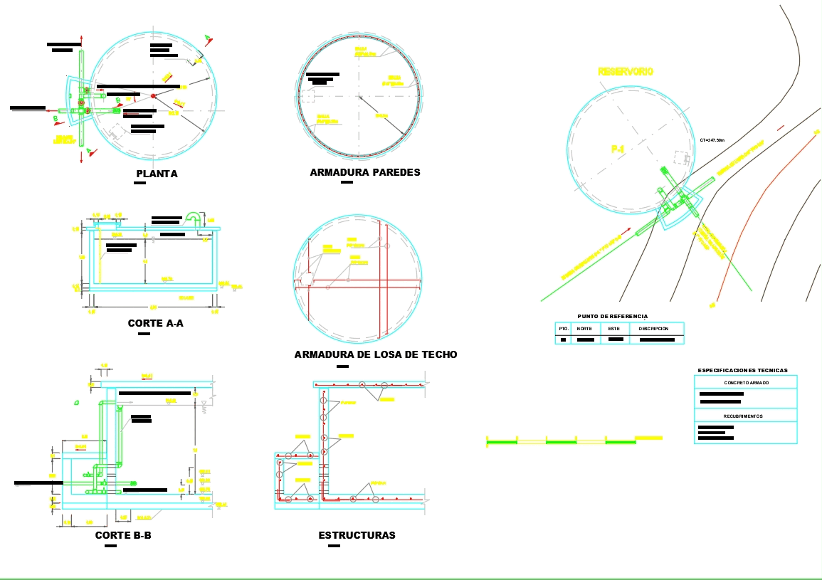 Reservorio en AutoCAD | Descargar CAD gratis (215.94 KB) | Bibliocad