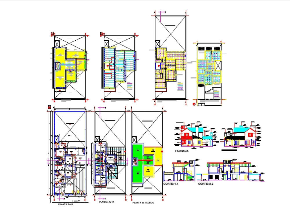 Maison unifamiliale dans AutoCAD | Téléchargement CAD (2.12 MB) | Bibliocad
