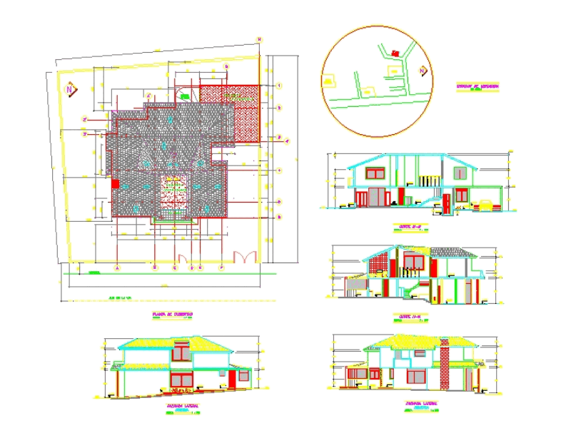 Maison unifamiliale dans AutoCAD | Téléchargement CAD (1.42 MB) | Bibliocad