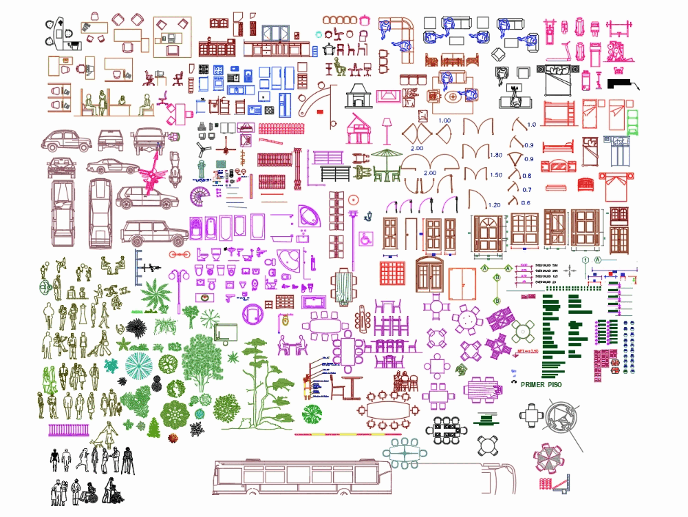 Bloques varios en AutoCAD | Descargar CAD (4.52 MB) | Bibliocad
