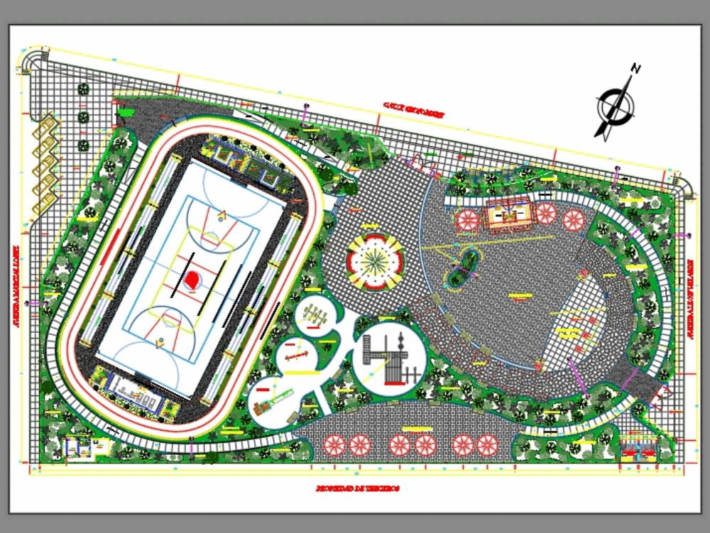 Recreation center in AutoCAD | CAD download (1.25 MB) | Bibliocad