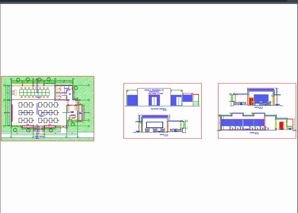 Classroom workshop in AutoCAD | Download CAD free (713.84 KB) | Bibliocad