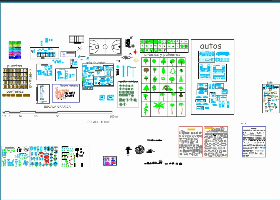 Vários blocos em AutoCAD | Baixar CAD (9.72 MB) | Bibliocad