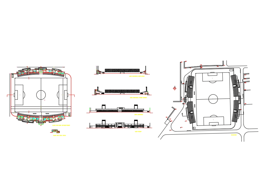 Football stadium in AutoCAD | CAD download (1.43 MB) | Bibliocad