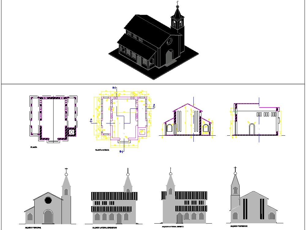 Chapel in AutoCAD | CAD download (248.94 KB) | Bibliocad