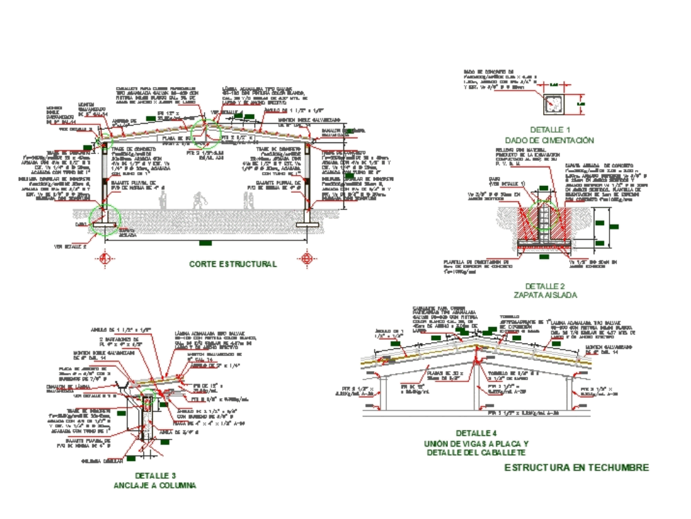 Detalle de estructura techumbre metalica (747.07 KB) | Bibliocad