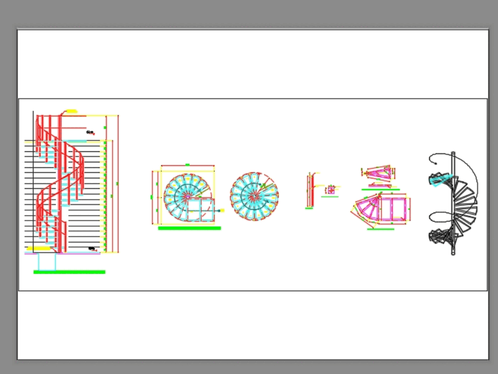 Escalera en espiral en AutoCAD | Descargar CAD gratis (165.41 KB ...