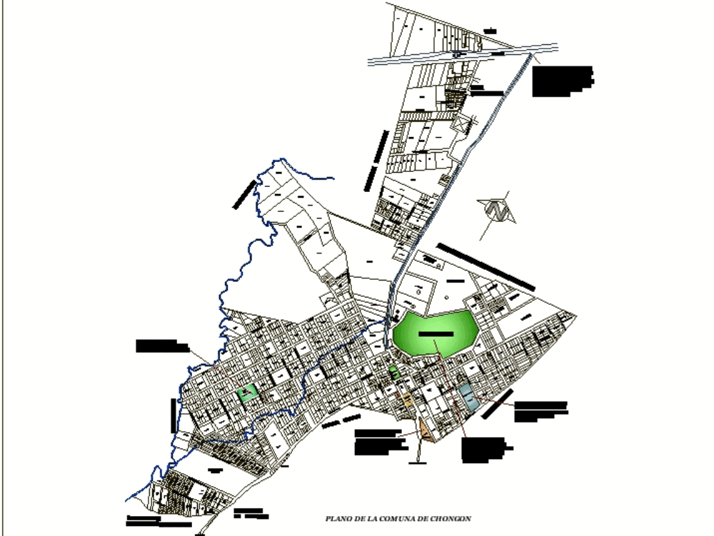 Plano general comuna chomgon en AutoCAD | CAD (180.62 KB) | Bibliocad