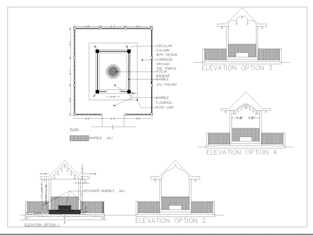 Temple in AutoCAD | CAD download (103.83 KB) | Bibliocad
