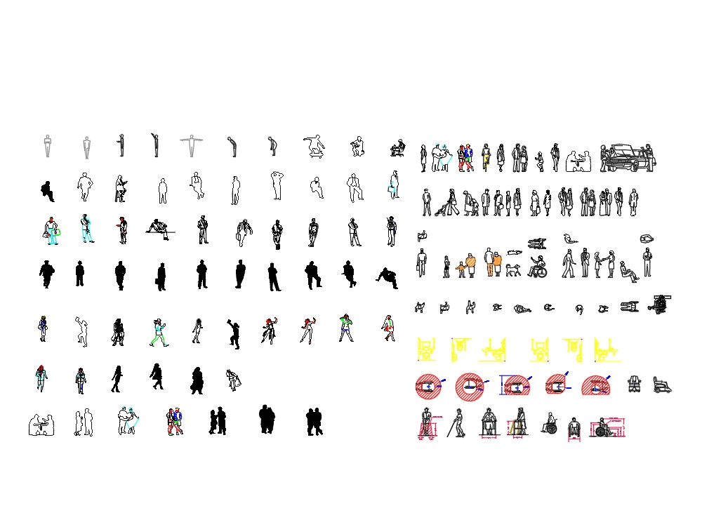 People 2d in AutoCAD | Download CAD free (2.7 MB) | Bibliocad
