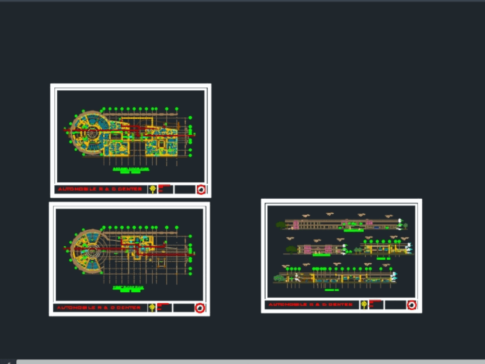 Automobile center in AutoCAD | CAD download (1.34 MB) | Bibliocad