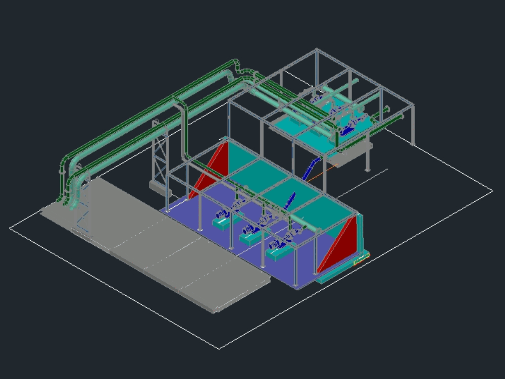 Industrial pumping station in AutoCAD | CAD (2.22 MB) | Bibliocad