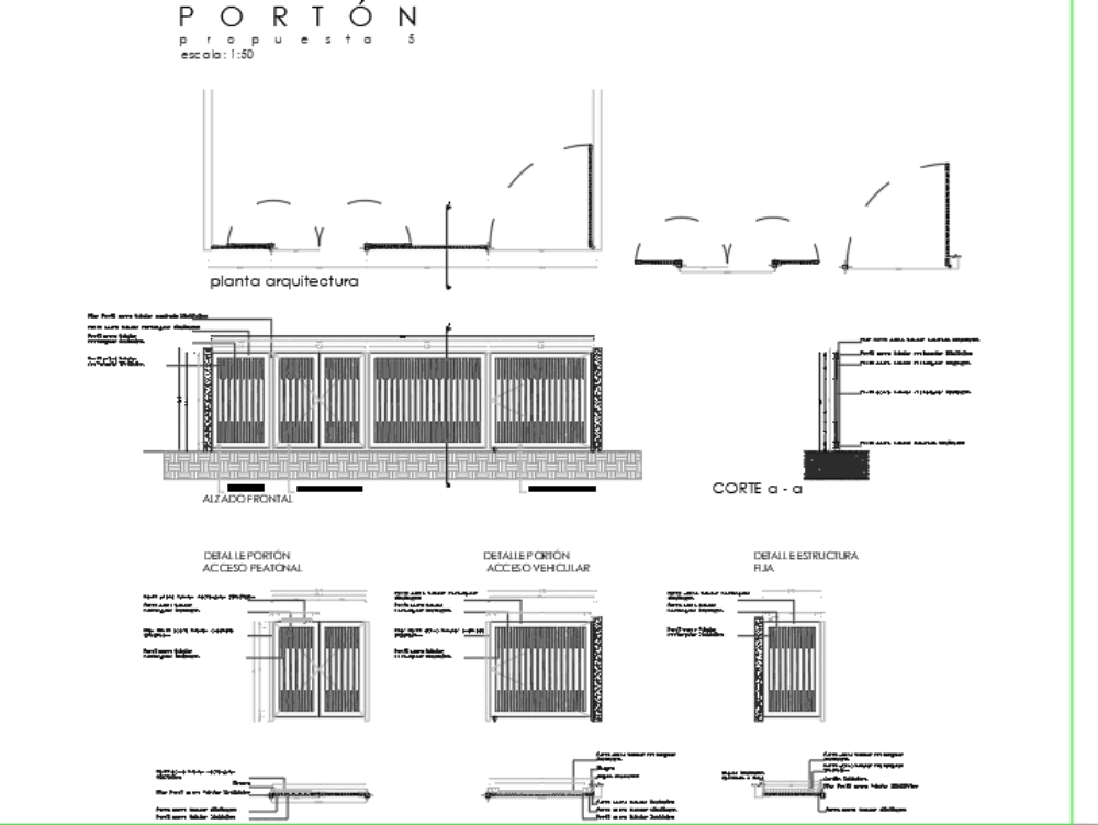 Gate detail in AutoCAD | CAD download (2.42 MB) | Bibliocad