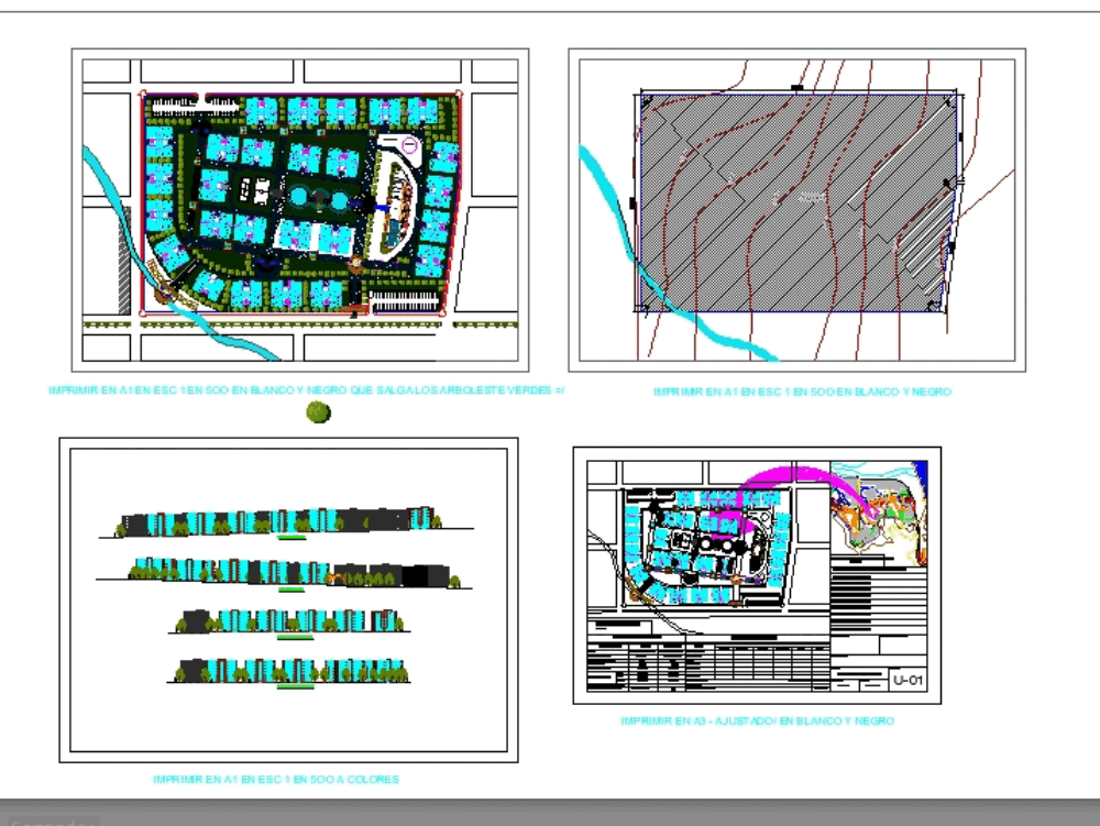 Housing complex in AutoCAD | CAD download (5.82 MB) | Bibliocad