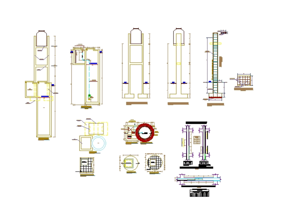Elevated tank in AutoCAD | CAD download (370.03 KB) | Bibliocad