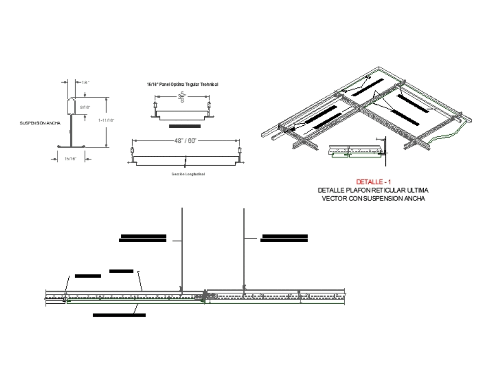 Detail reticular plafon false in AutoCAD | CAD (486.54 KB) | Bibliocad