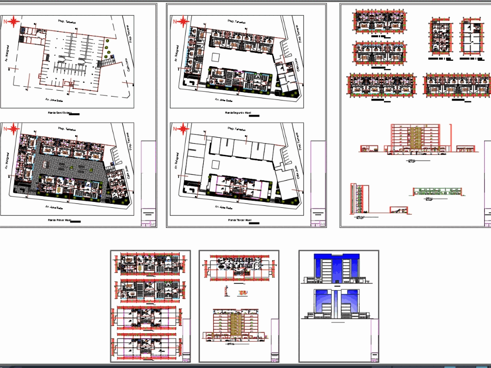 Financial center in AutoCAD | Download CAD free (7.42 MB) | Bibliocad