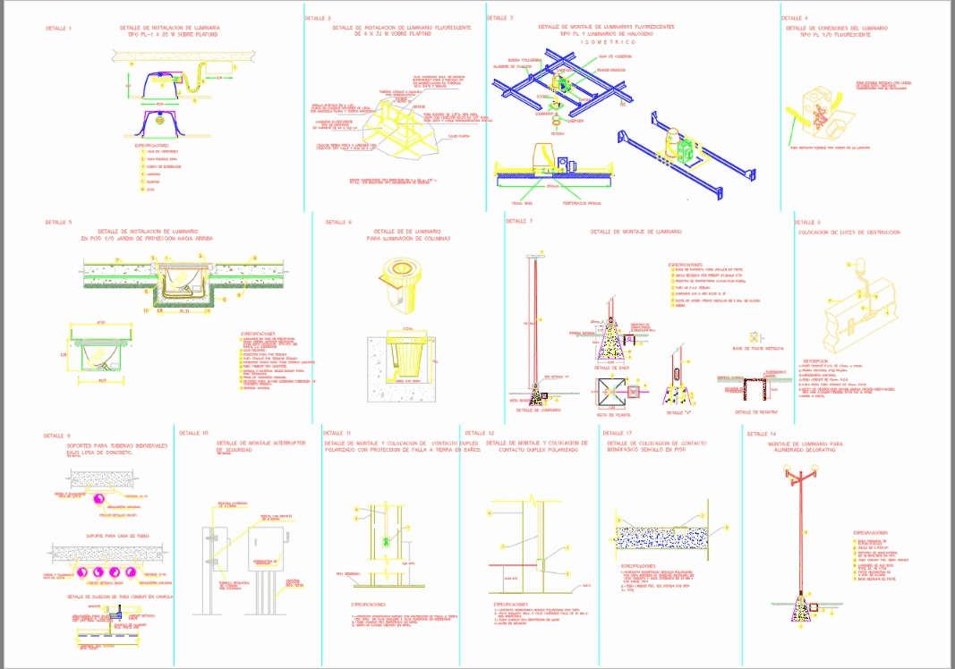 Detalles de luminarias en AutoCAD | Descargar CAD (838.27 KB) | Bibliocad