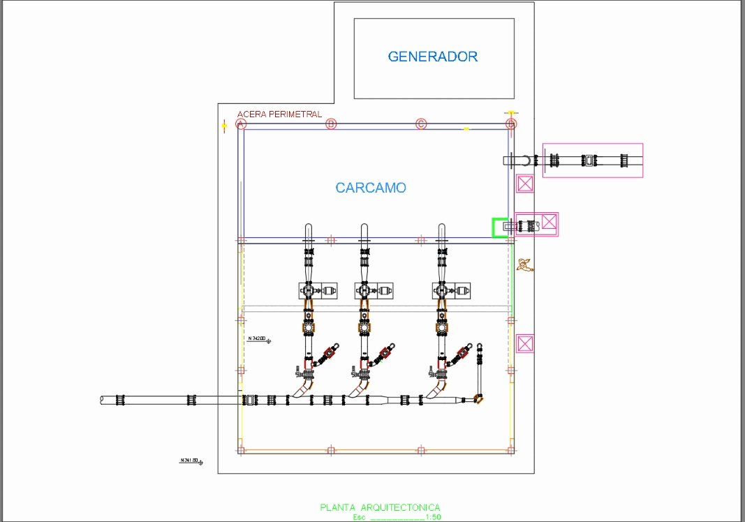 Estacion de bombeo en AutoCAD | Descargar CAD gratis (344.52 KB) | Bibliocad