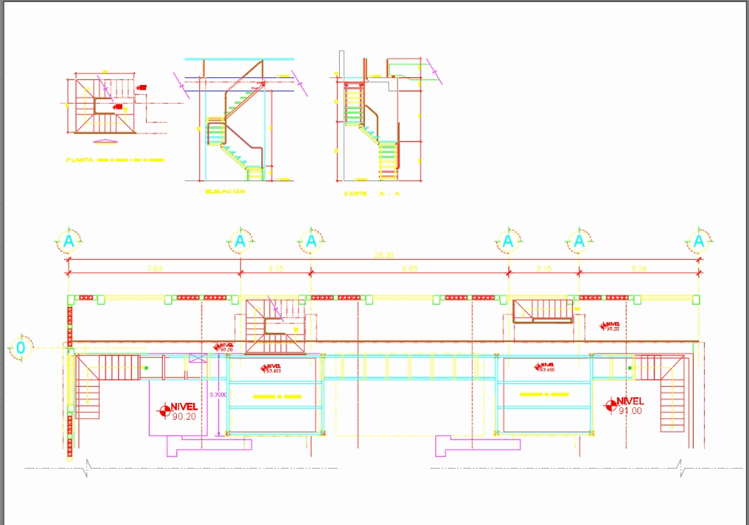 Gradas metalicas en AutoCAD | Descargar CAD (4.12 MB) | Bibliocad