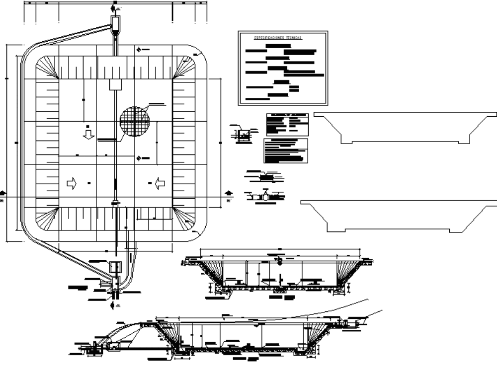 Reservorio nocturno de agua en AutoCAD | CAD (211.34 KB) | Bibliocad