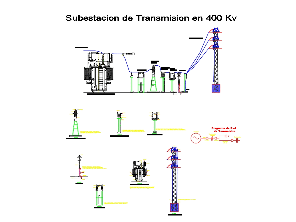 400kv substation in AutoCAD | Download CAD free (3.17 MB) | Bibliocad
