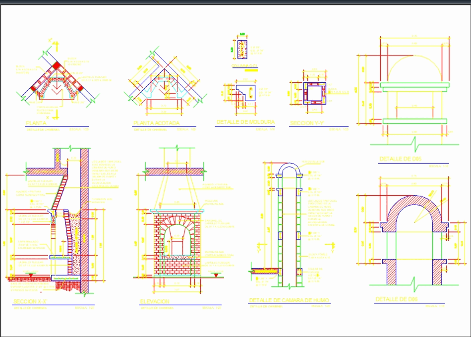 Détail de la cheminée dans AutoCAD | Téléchargement CAD (418.14 KB ...