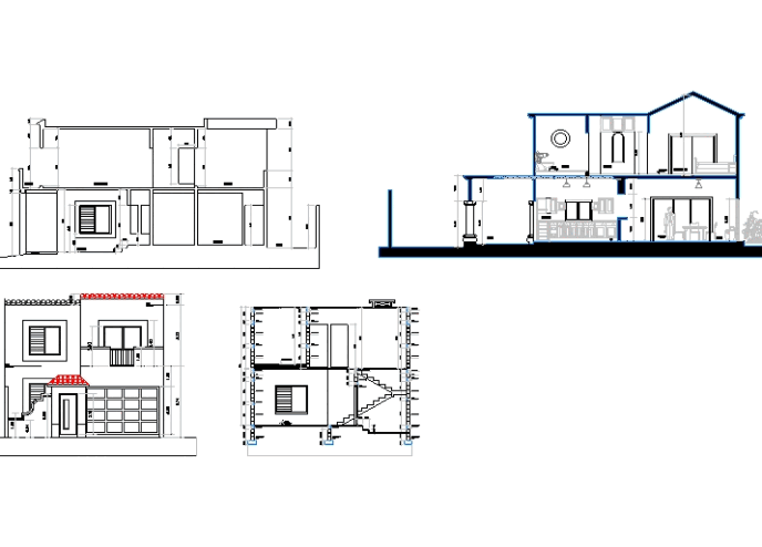 Casa residencial 2 niveles en AutoCAD | CAD (802.79 KB) | Bibliocad