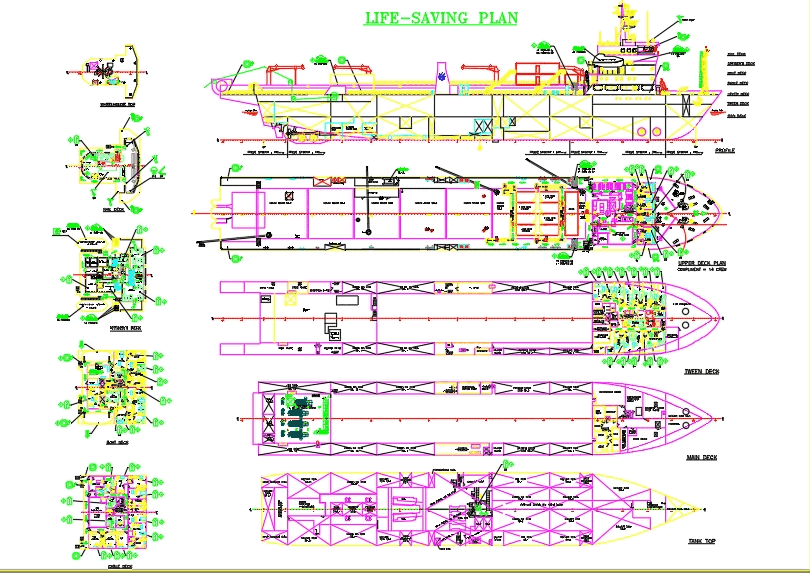 Vessels position in AutoCAD | CAD download (1.29 MB) | Bibliocad