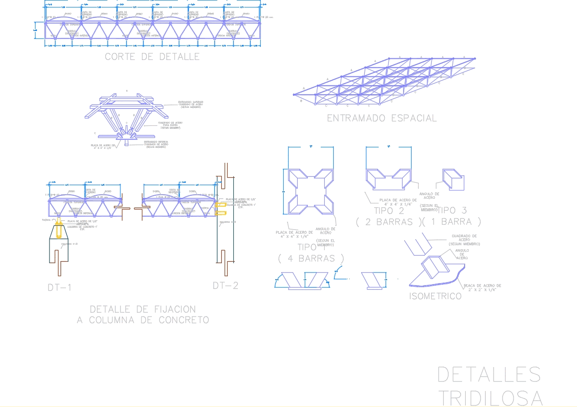 Detalles de tridilosa en AutoCAD | Descargar CAD (82.4 KB) | Bibliocad