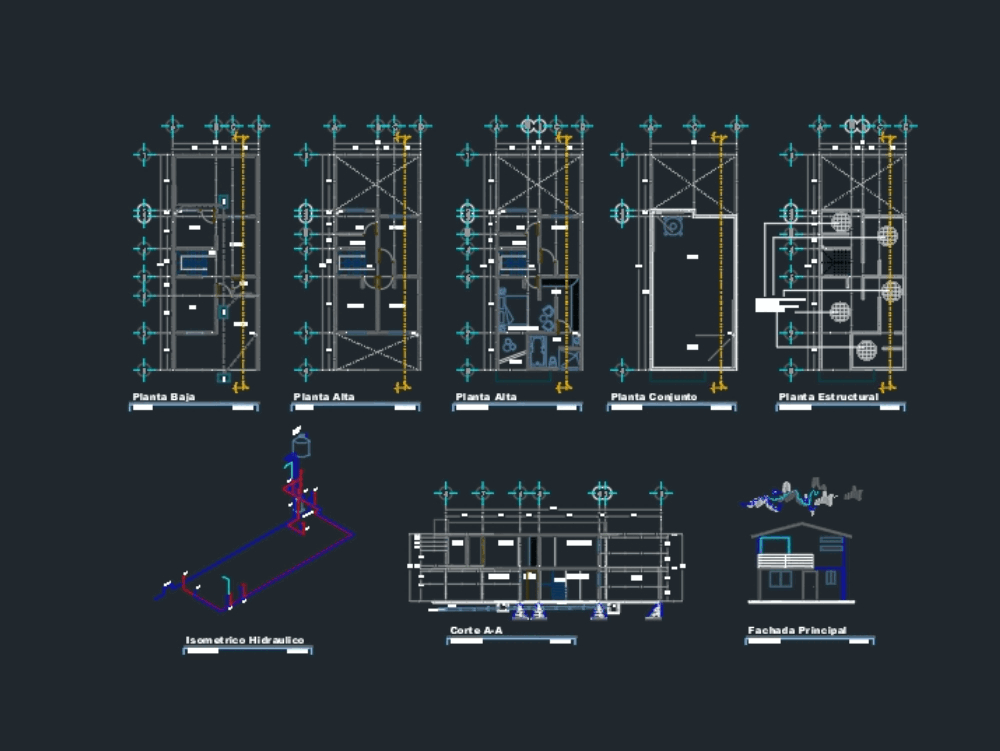 Casa residencial em AutoCAD | Baixar CAD (149.75 KB) | Bibliocad