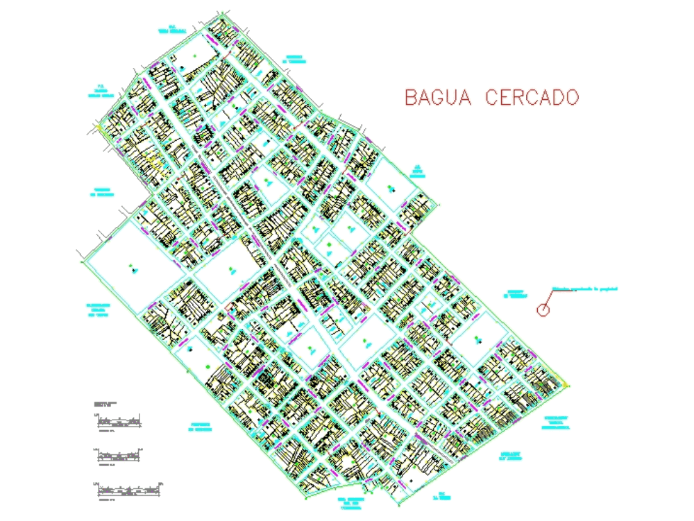 Plano cofopri bagua cercado en AutoCAD | CAD (1.2 MB) | Bibliocad