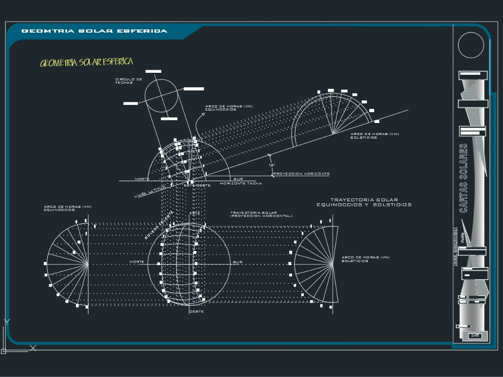 Geometria solar en AutoCAD | Descargar CAD gratis (46.5 KB) | Bibliocad
