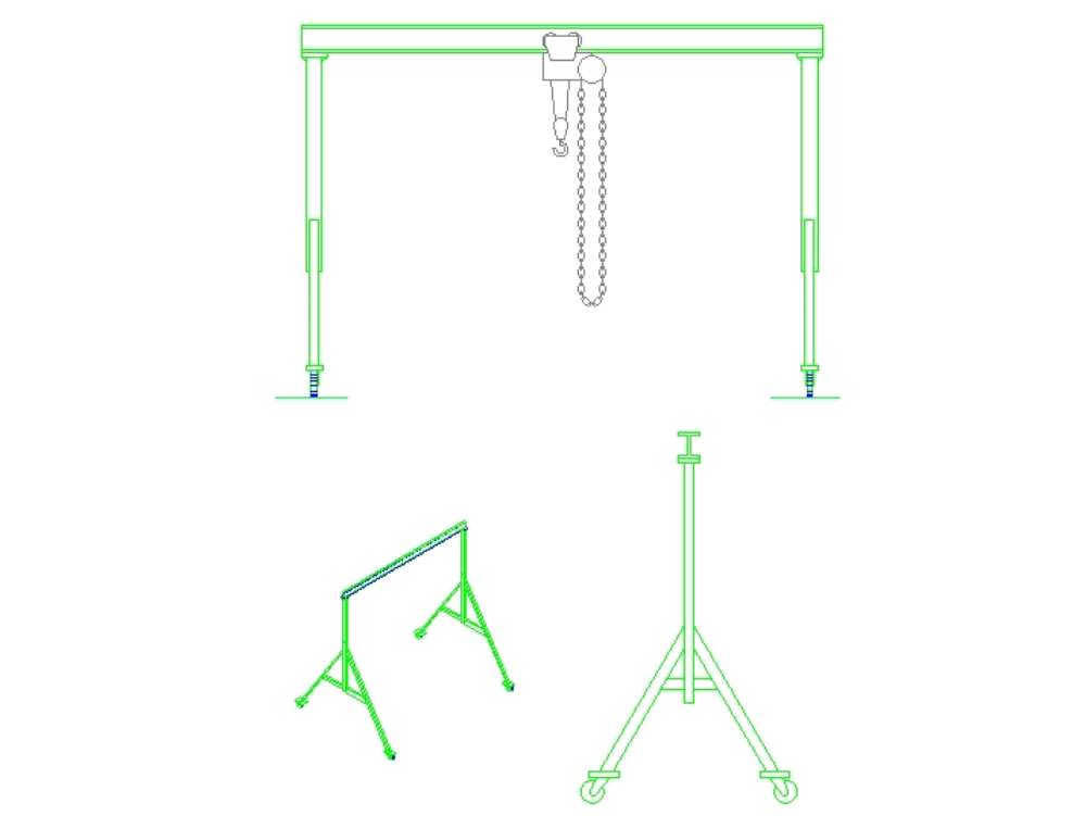 Pórtico móvel em AutoCAD | Baixar CAD Grátis (102.55 KB) | Bibliocad