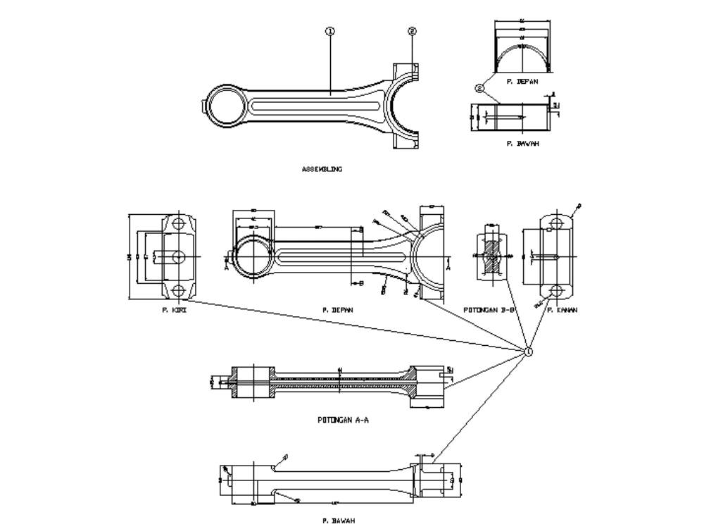 Conrod Biela En Autocad Descargar Cad 62 74 Kb Bibliocad