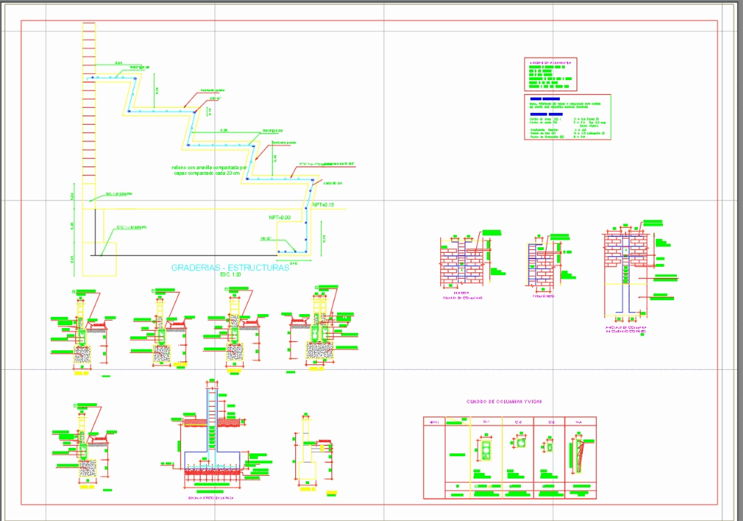 Grandstand structure in AutoCAD | Download CAD free (98.49 KB) | Bibliocad