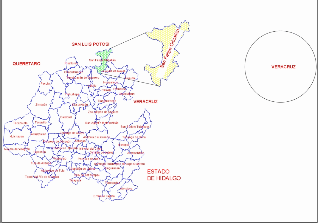 Mapa estado de hidalgo mex. en AutoCAD | CAD (2.14 MB) | Bibliocad