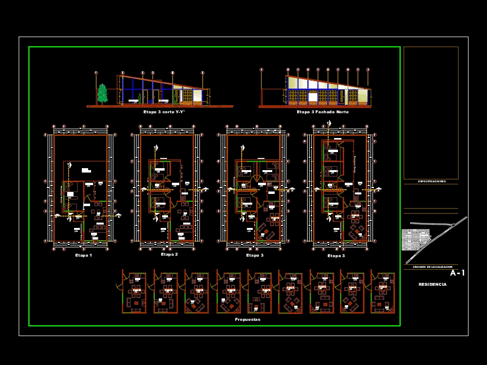 Maison unifamiliale dans AutoCAD | Téléchargement CAD gratuit (1.01 MB) | Bibliocad